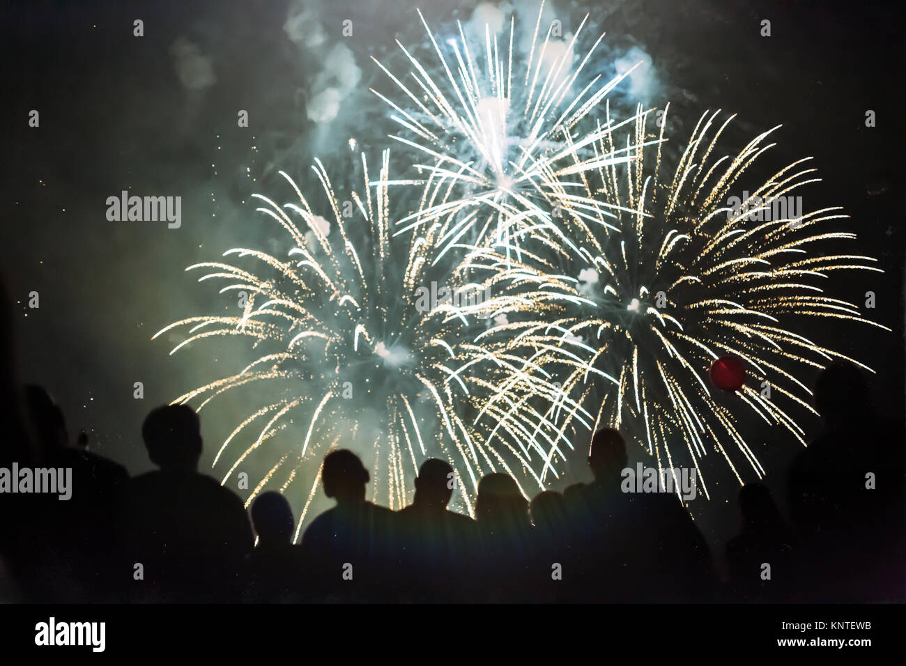 Crowd watching fireworks Stock Photo - Alamy