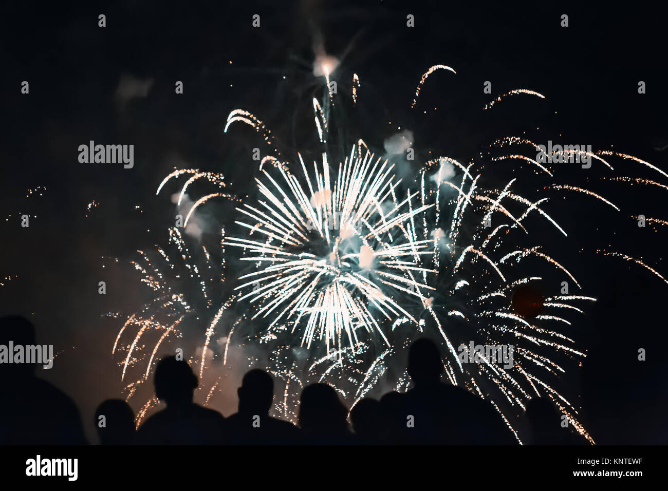 Crowd watching fireworks Stock Photo - Alamy