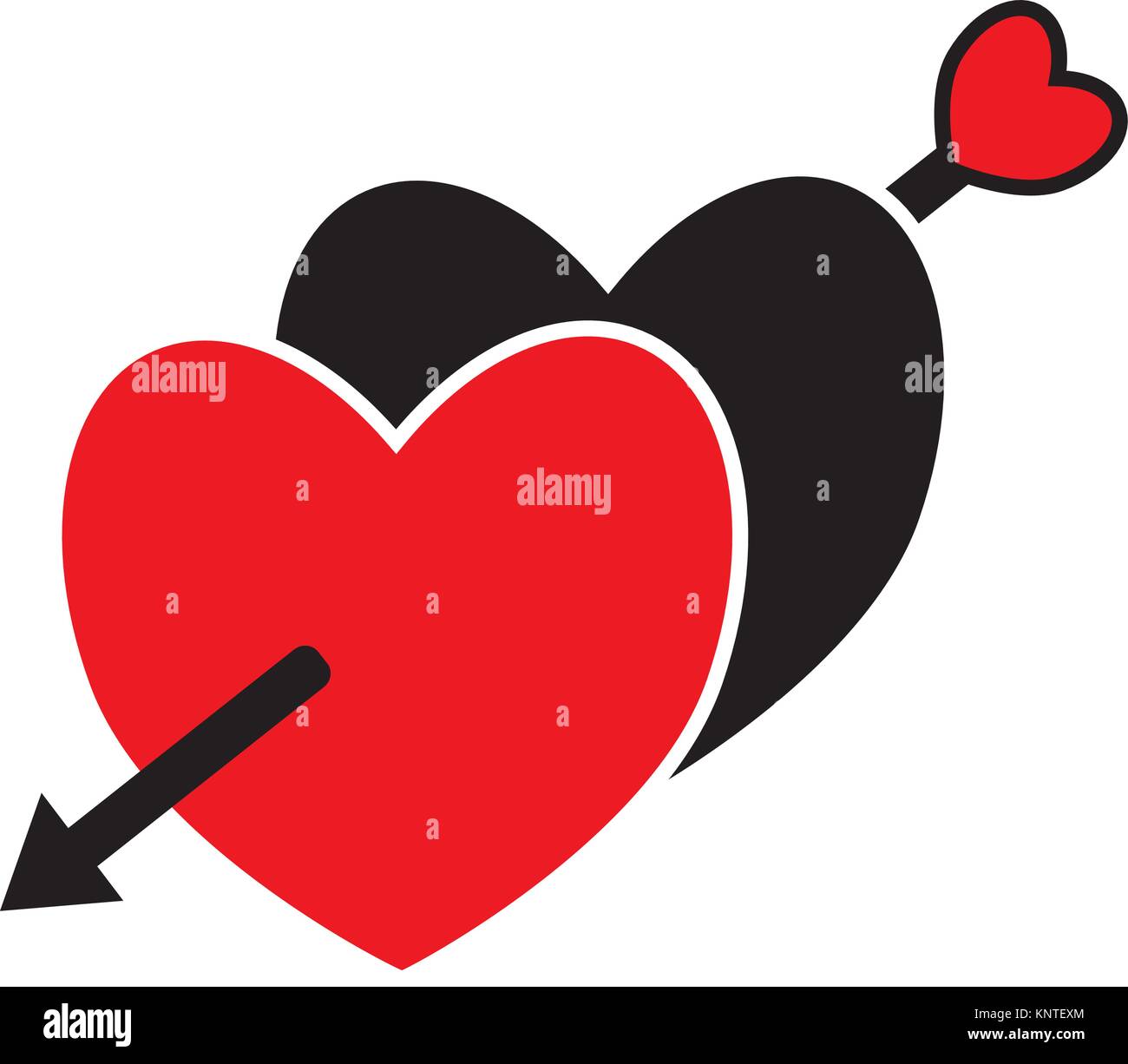 Valentines two heart arrow Stock Vector Images - Alamy