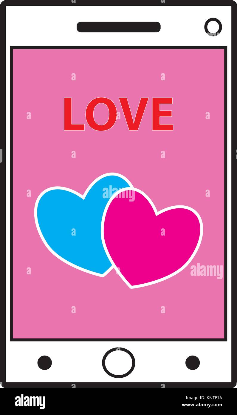 Mobile phone Cell phone or smartphone with image for Valentine or ...