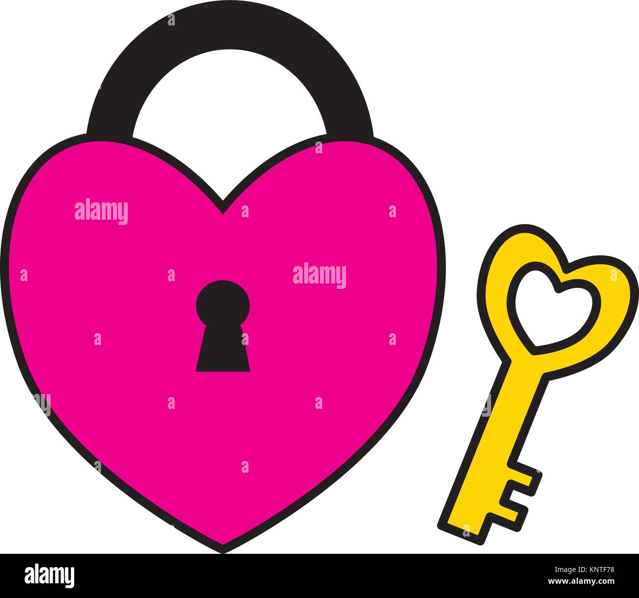 Heart shape lock or padlock with key for Valentine or Valentines Day ...