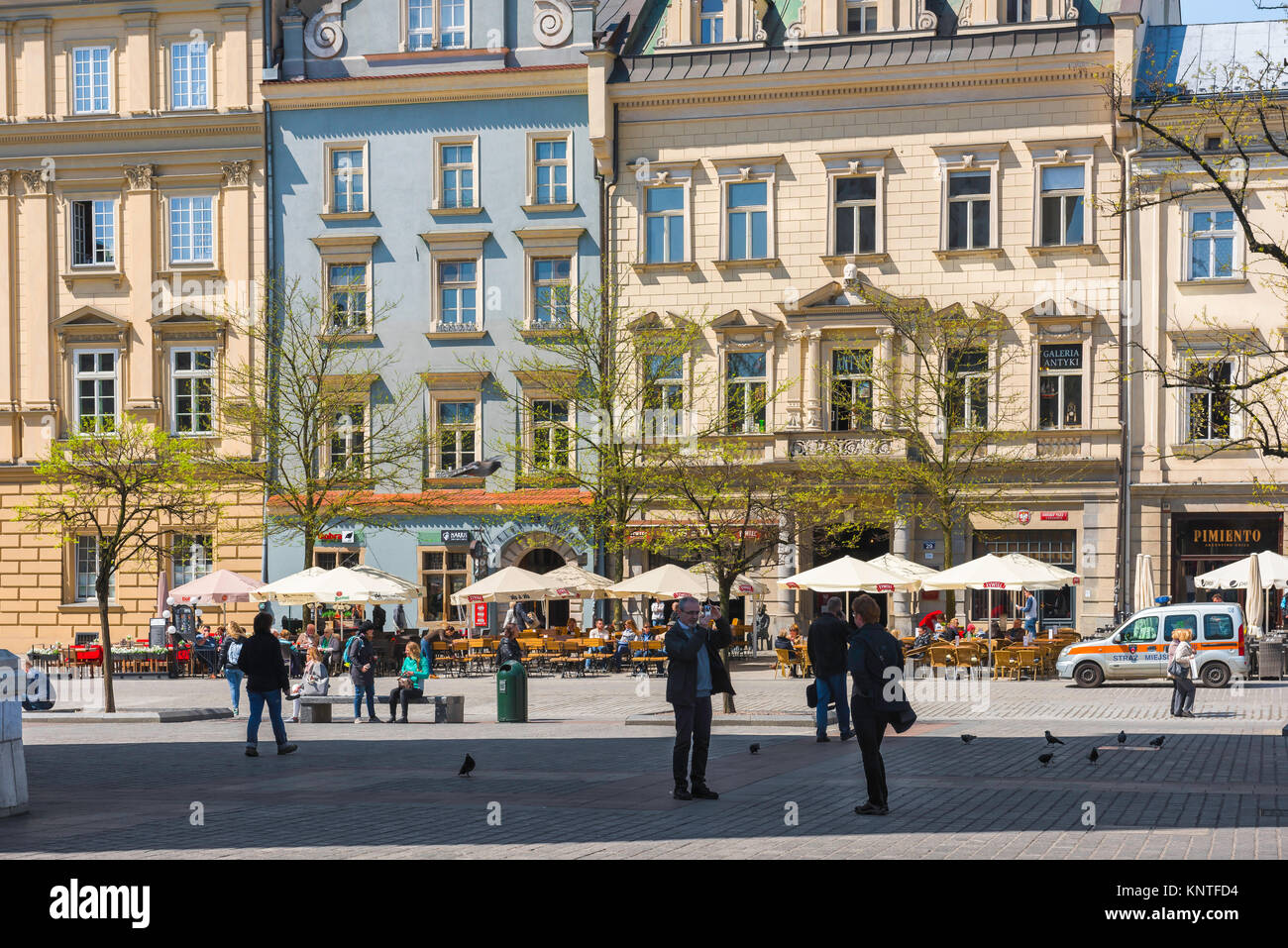 Krakow market square, view across Market Square (Rynek Glowny) towards ...
