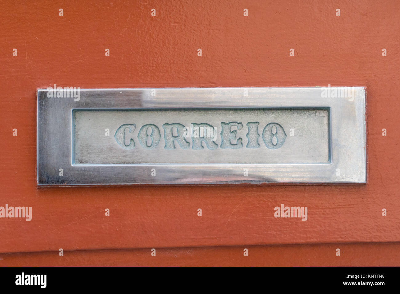 Old mailbox with the word "mail" - in Portugese "correio Stock Photo ...