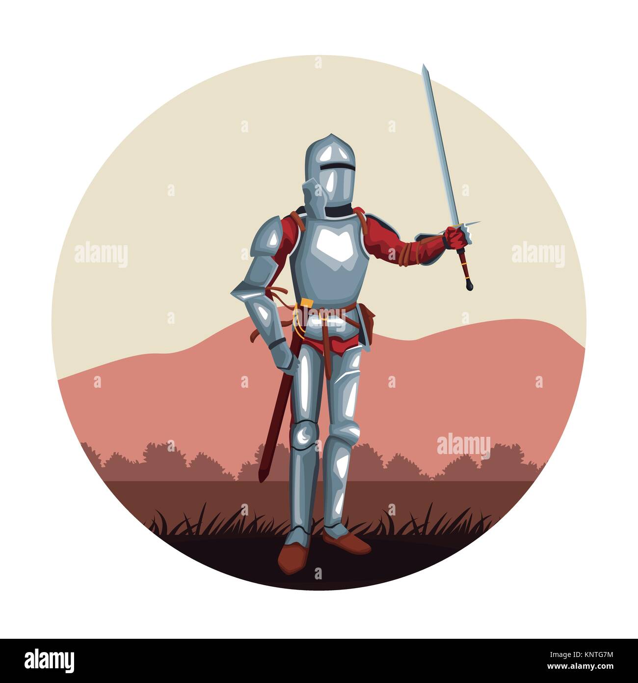 Medieval warrior round icon Stock Vector Image & Art - Alamy