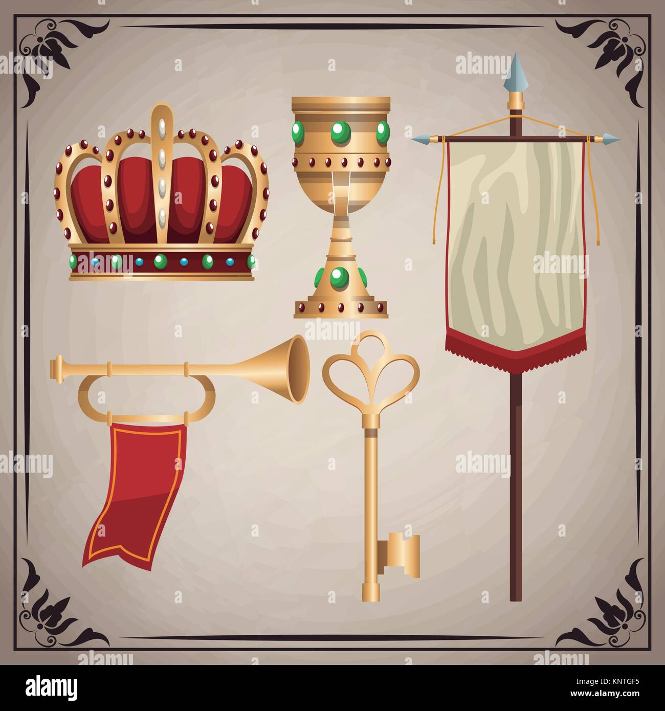 Medieval cup illustration Stock Vector Images - Alamy