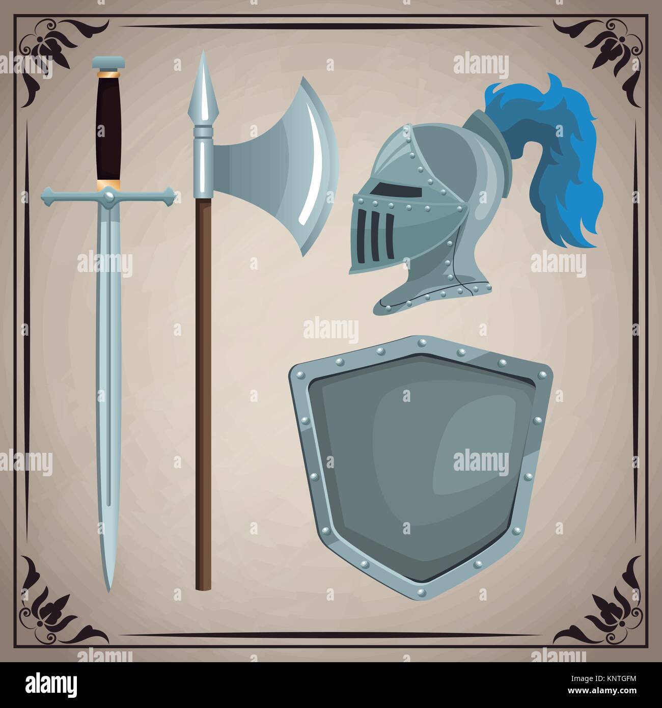 Medieval weapons icons Stock Vector Image & Art - Alamy