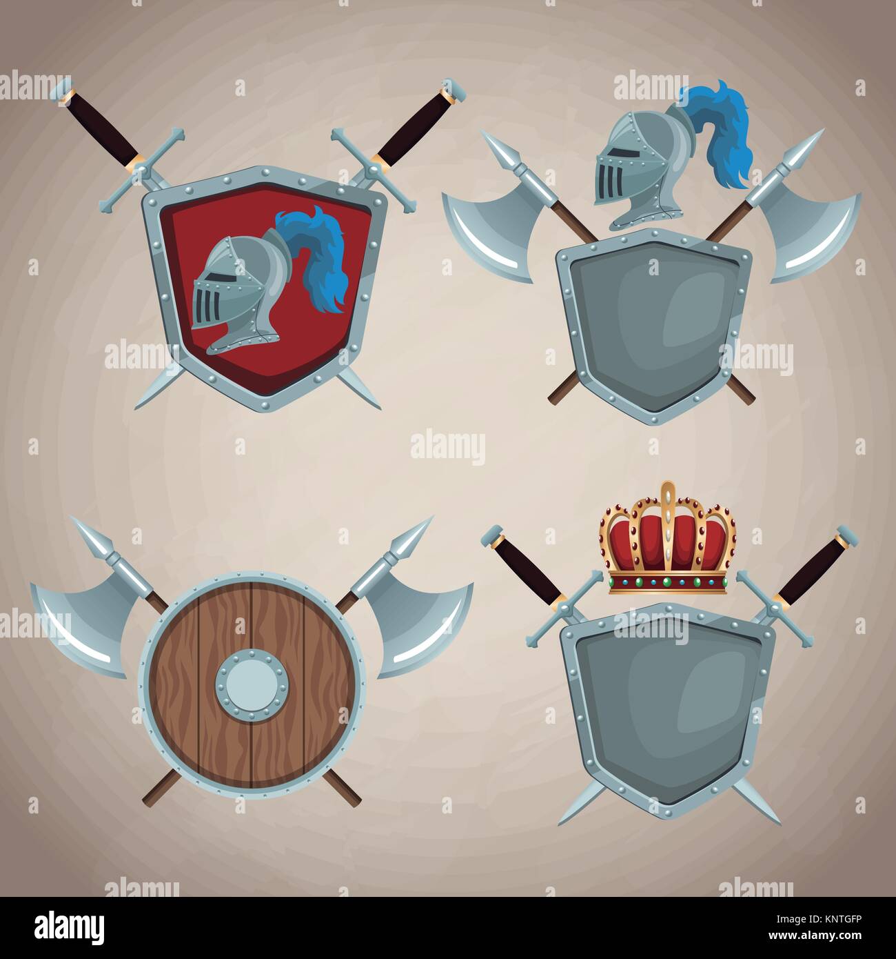 Armour swords medieval knight Stock Vector Images - Alamy