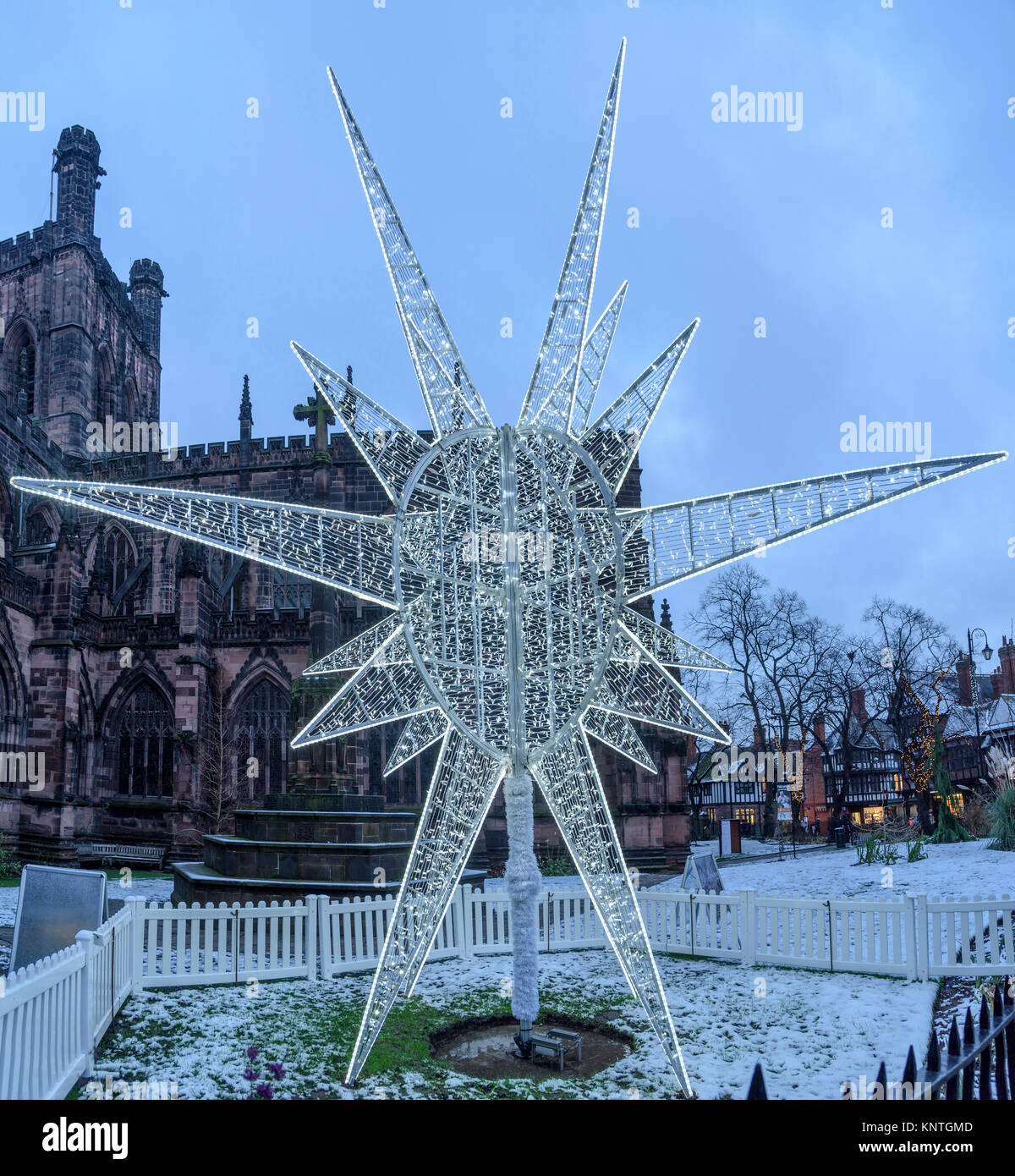Christmas star decoration at Chester cathedral Stock Photo - Alamy