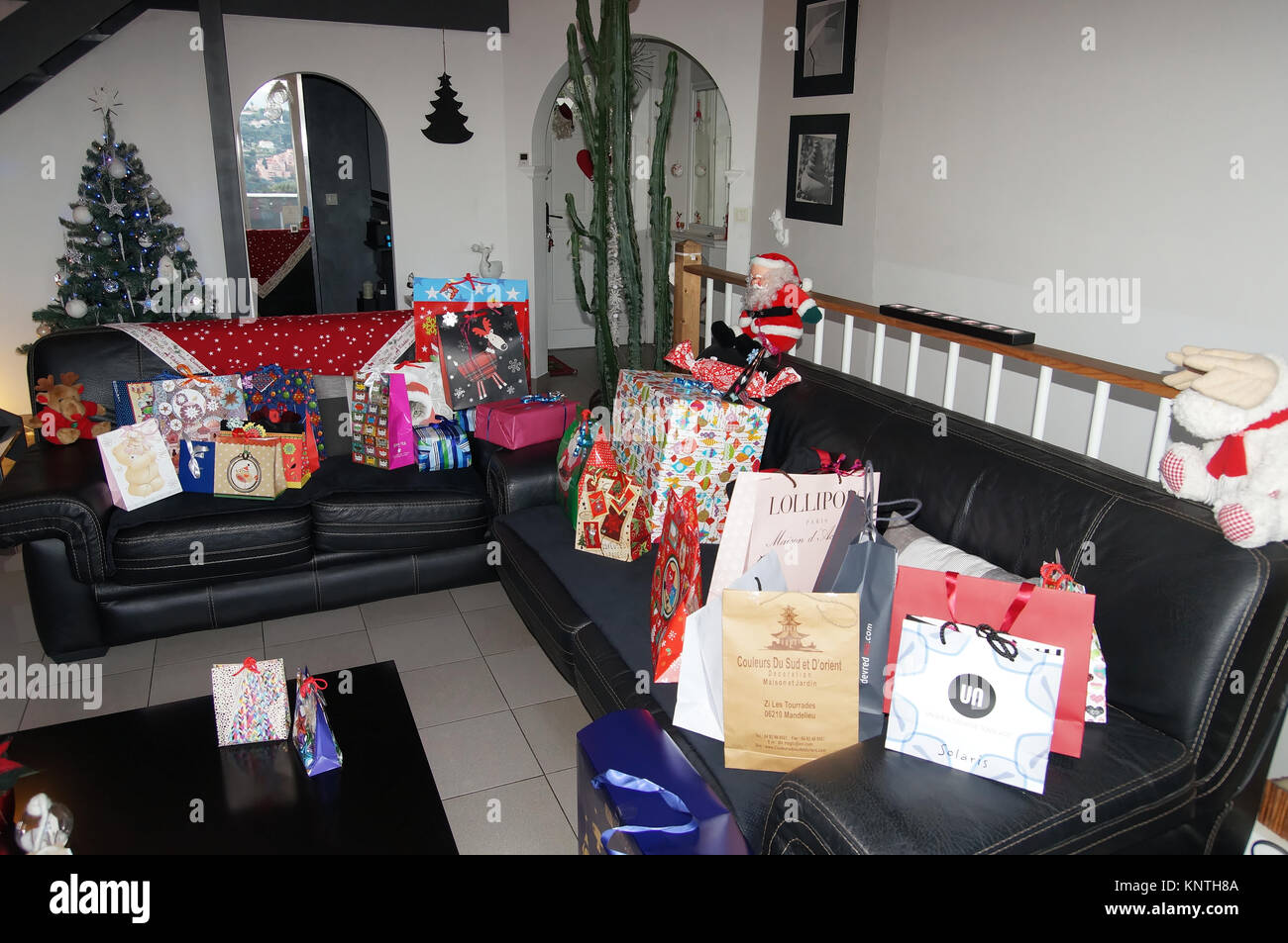 A ton of gifts from Santa Claus on Christmas Day Stock Photo - Alamy