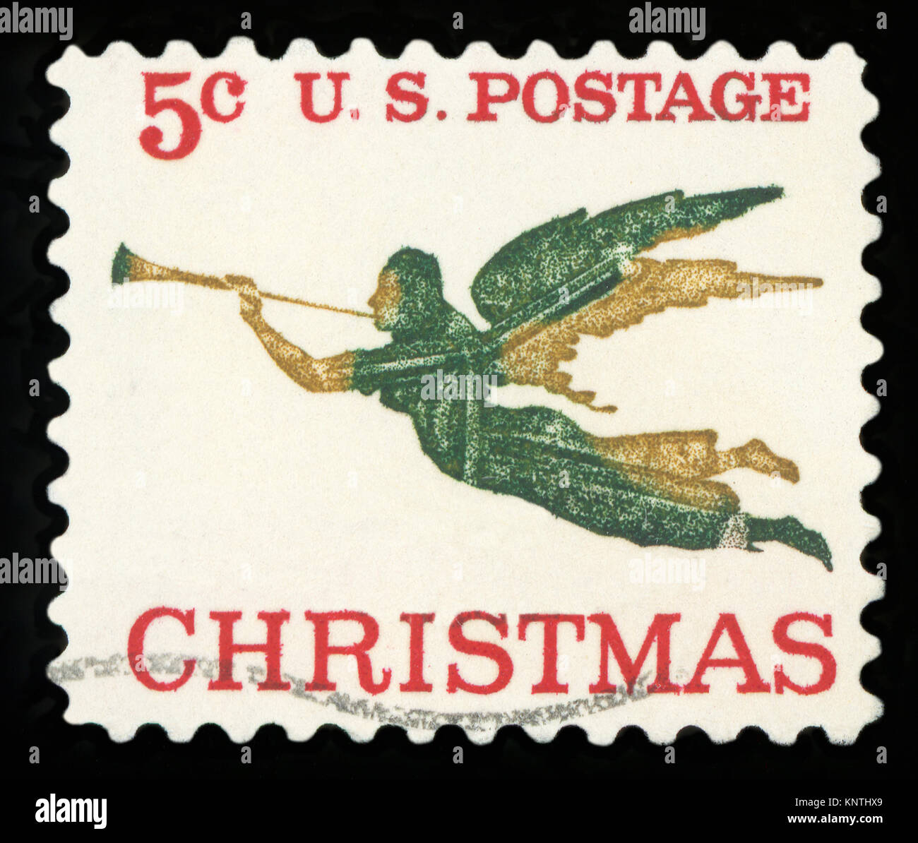 USA - CIRCA 1965 : A stamp printed in the USA shows 5 Cent Angel with ...