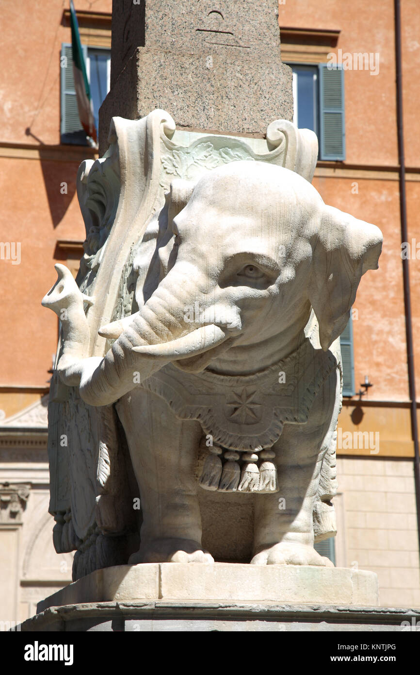 Monument of Elephant by Bernini on Piazza della Minerva in Rome, Italy ...