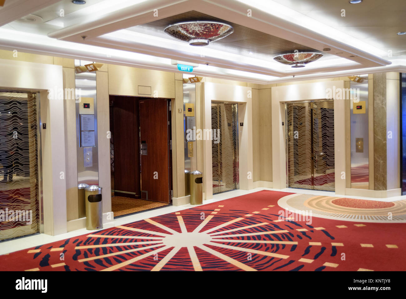 One of the main lift areas of P&O Ventura Stock Photo - Alamy