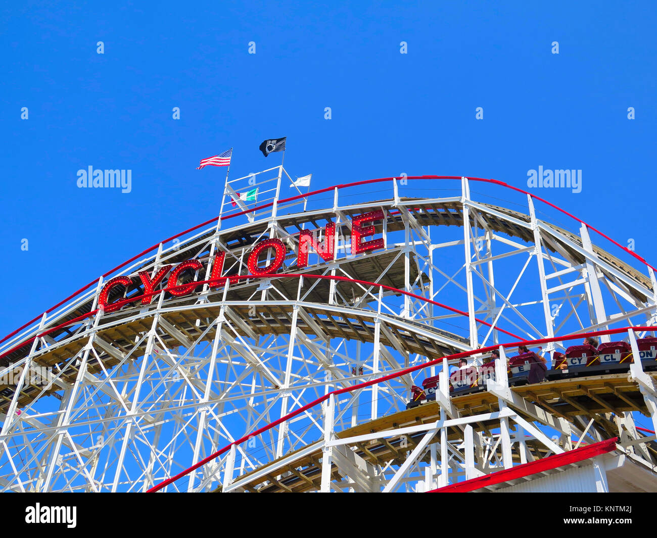 Cyclone roller coaster, Promenade Boardwalk, Coney Island, Brooklyn ...
