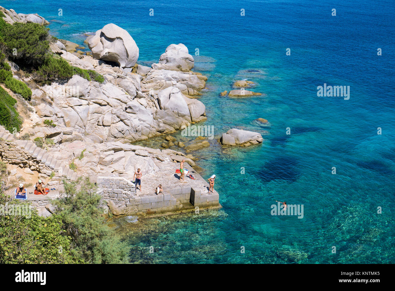 Idyllic place for swimming at the rocky coast of Capo Testa, Santa ...