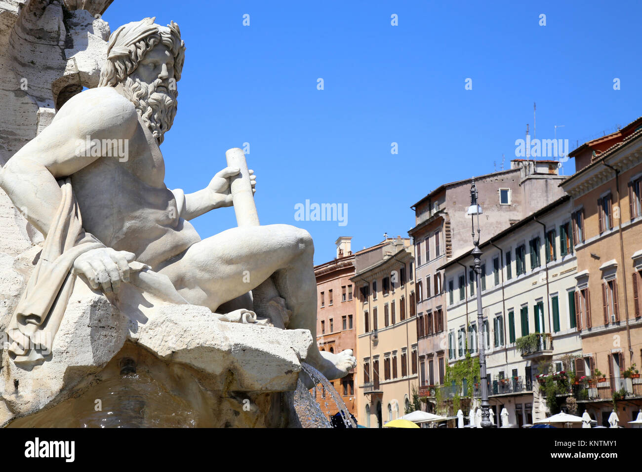 Fountain Zeus in Bernini's, dei Quattro Fiumi in the Piazza Navona in ...