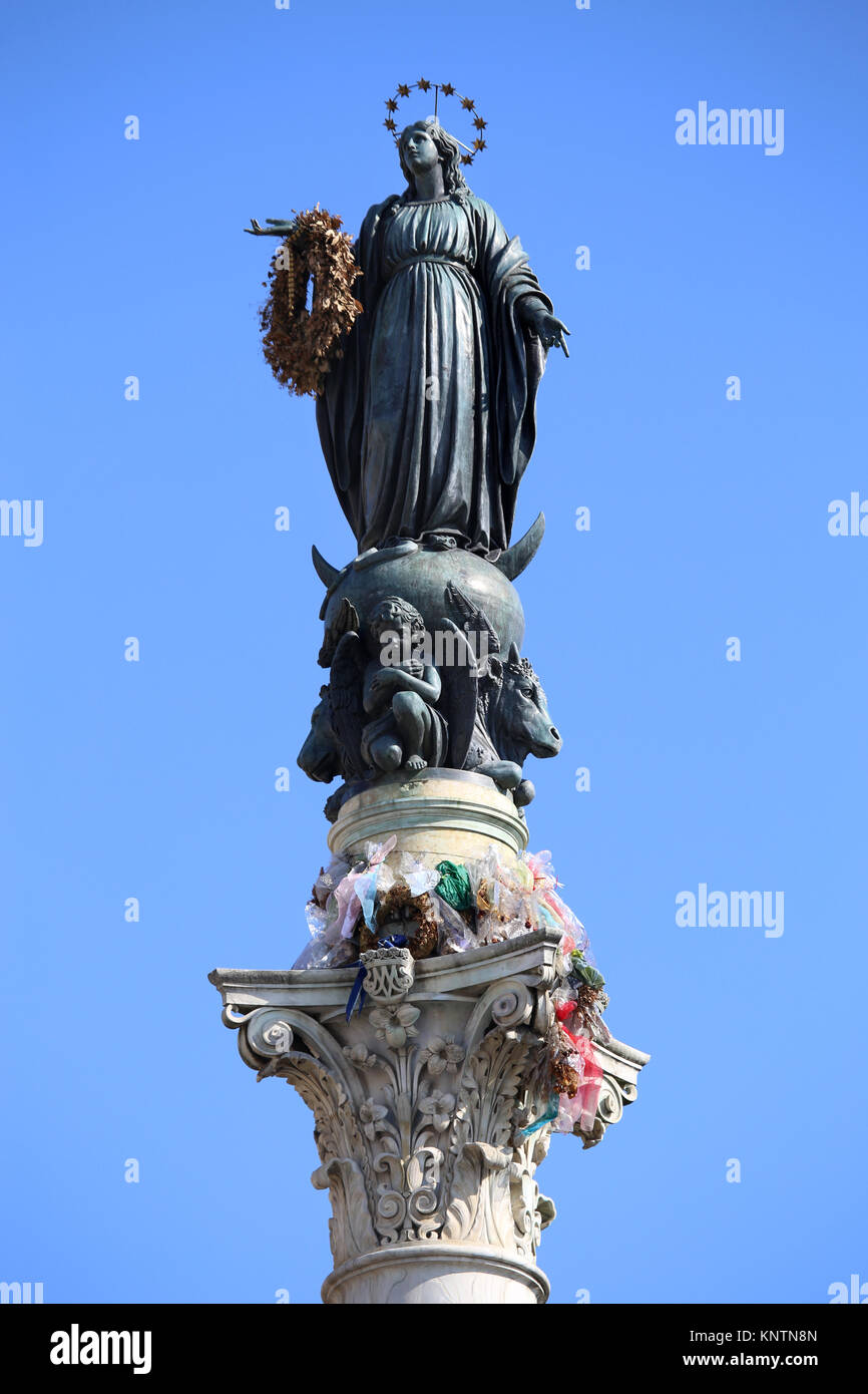 Column of the Immaculate Conception monument with Virgin Mary on top at ...