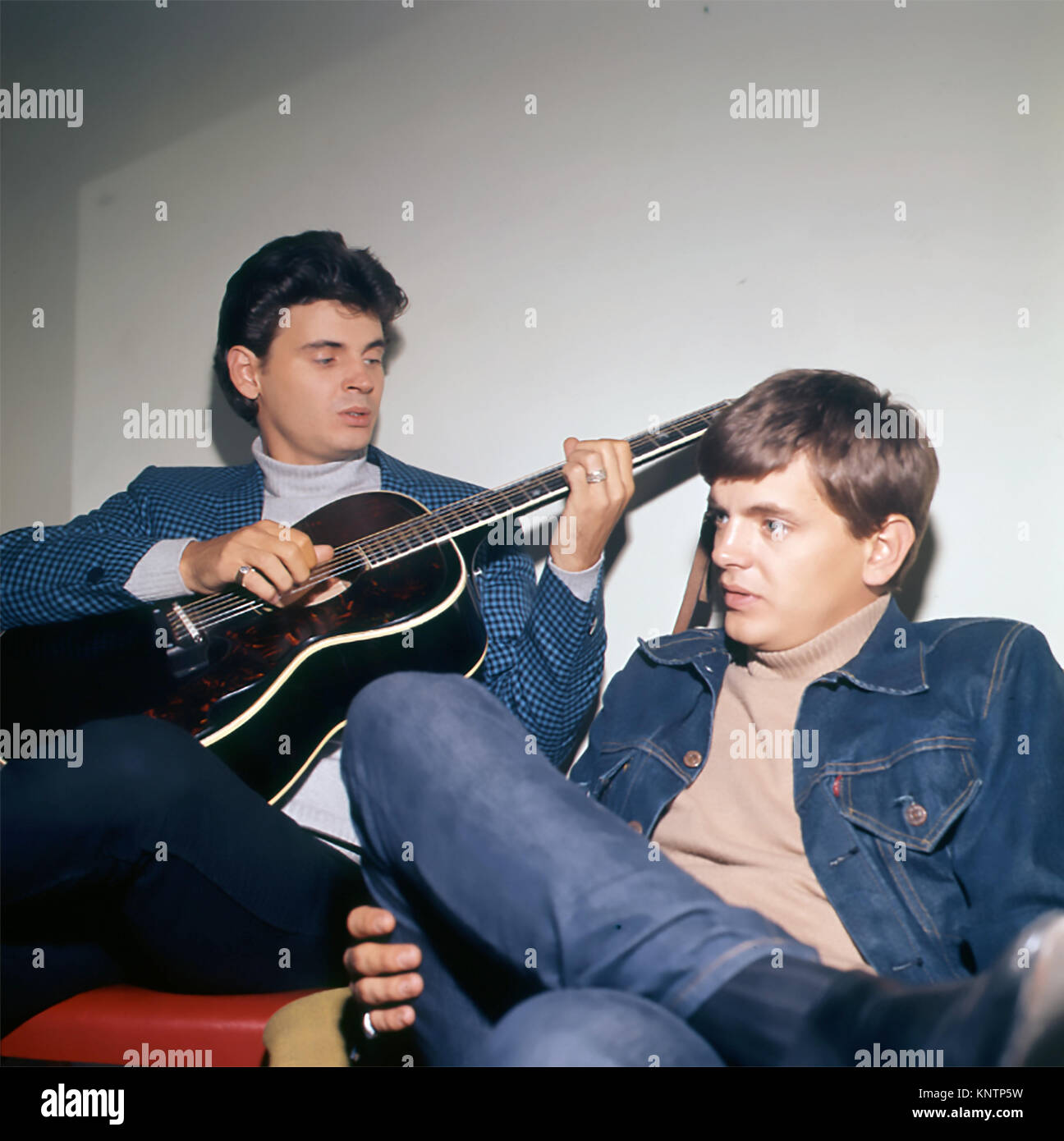 EVERLY BROTHERS American pop singers in 1965 with Phil at right and Don ...