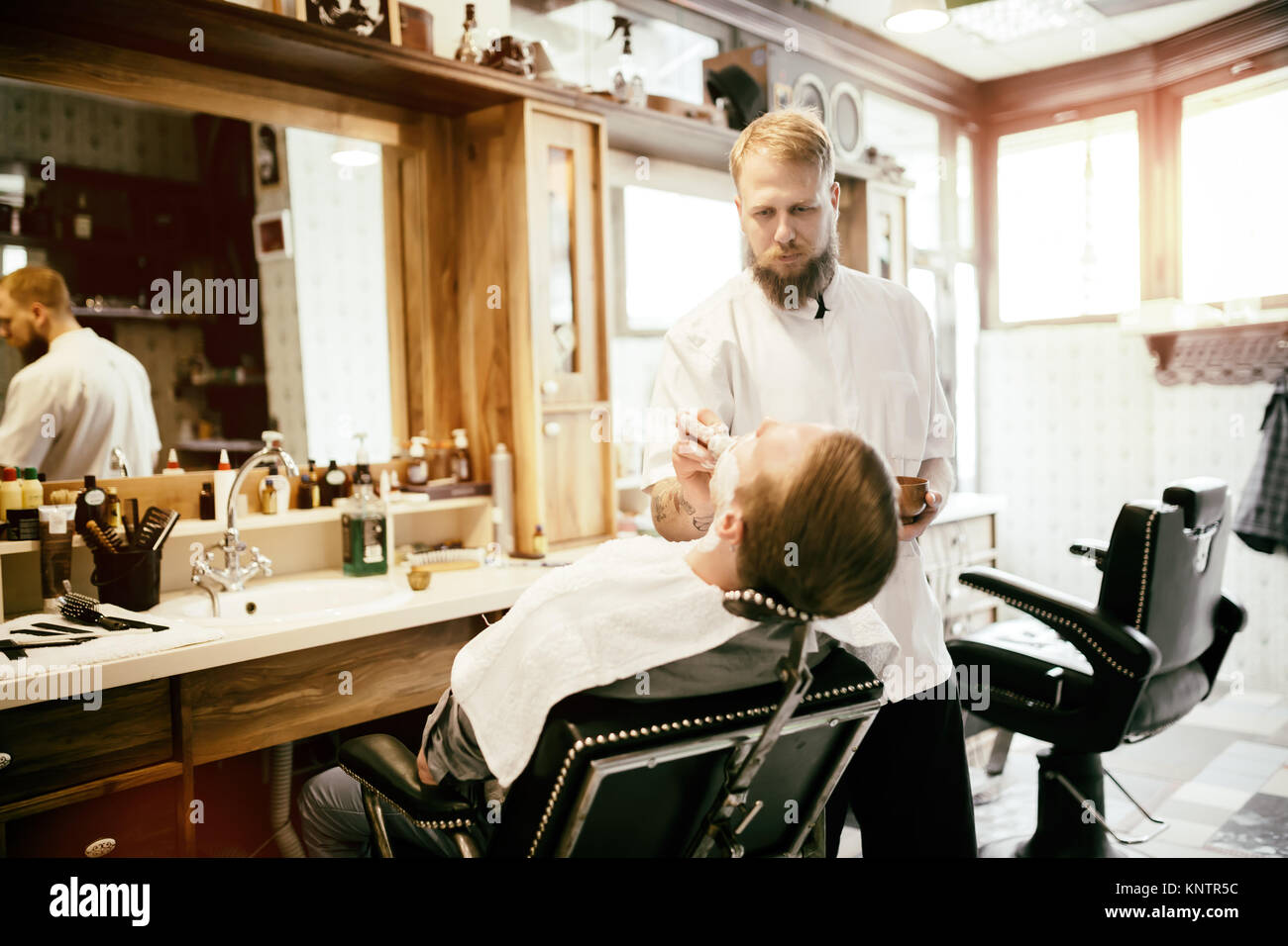Mustache haircut hi-res stock photography and images - Alamy