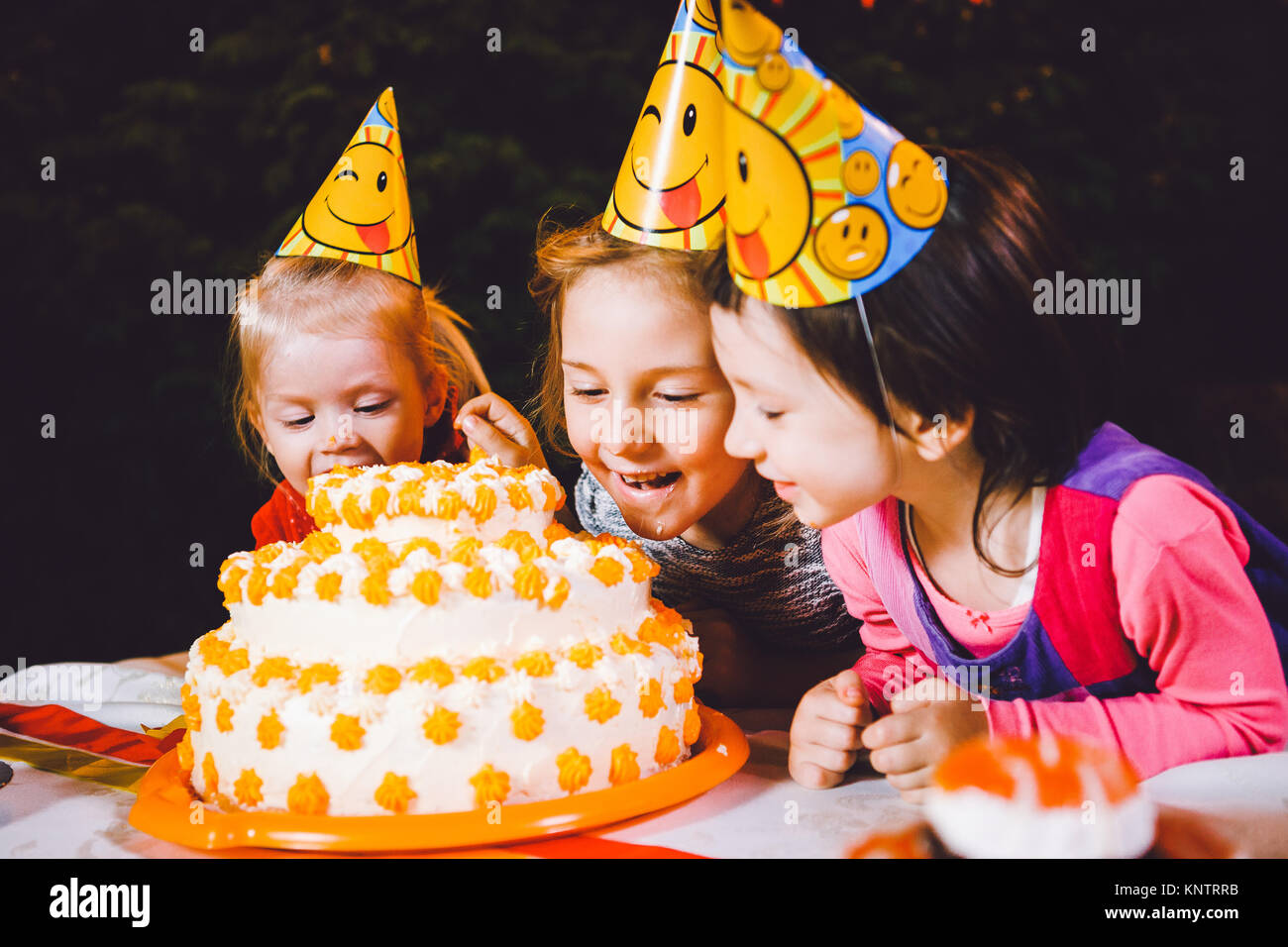 Children Eating Birthday Cake Hands High Resolution Stock Photography ...