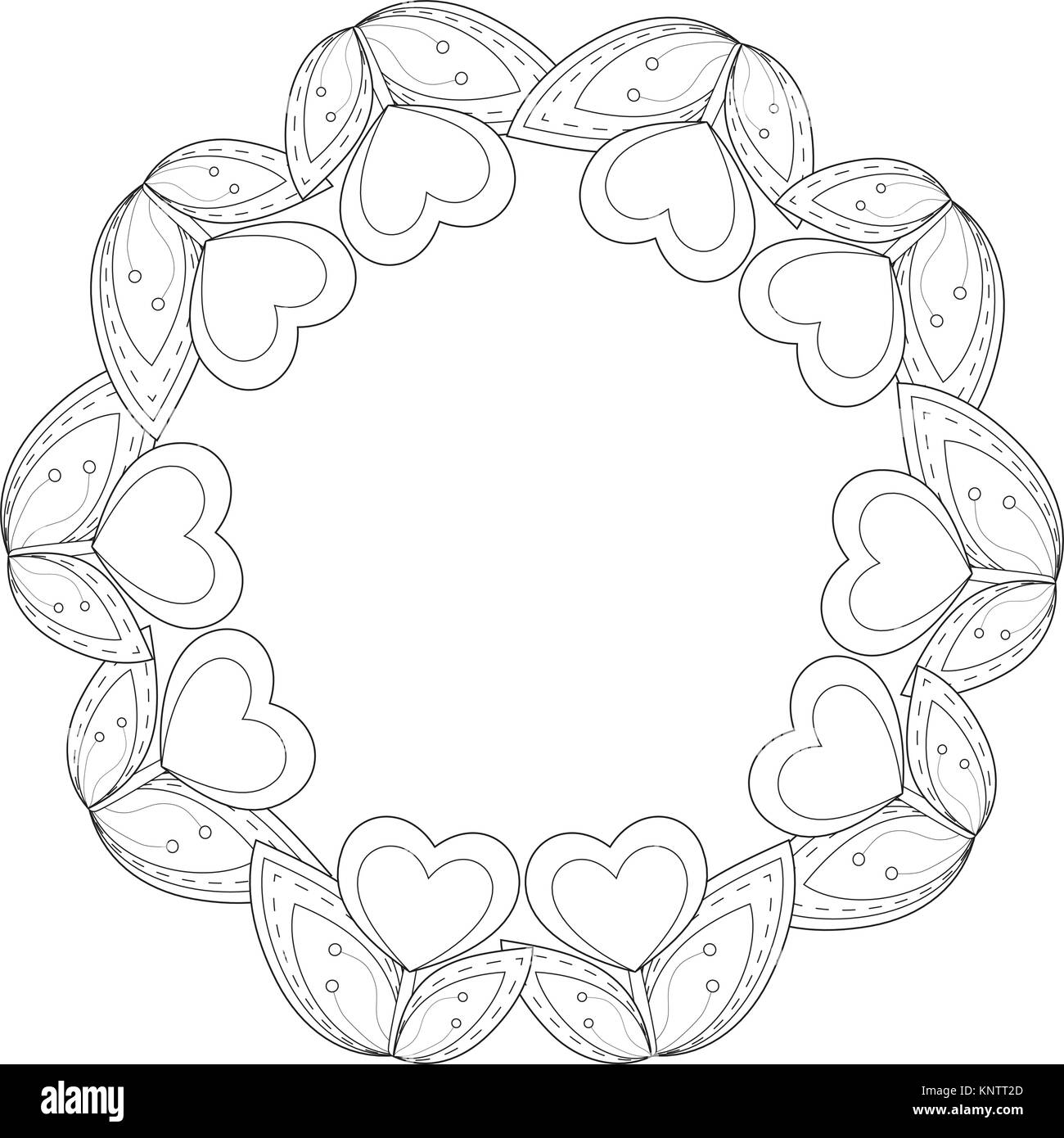 Doodle heart wreath Stock Vector Images - Alamy