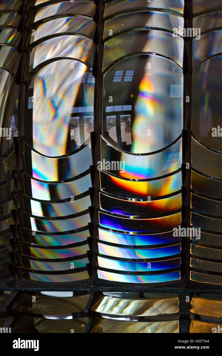 The original FRESNAL LIGHTHOUSE LENS at PIGEON POINT LIGHT HOUSE is on ...