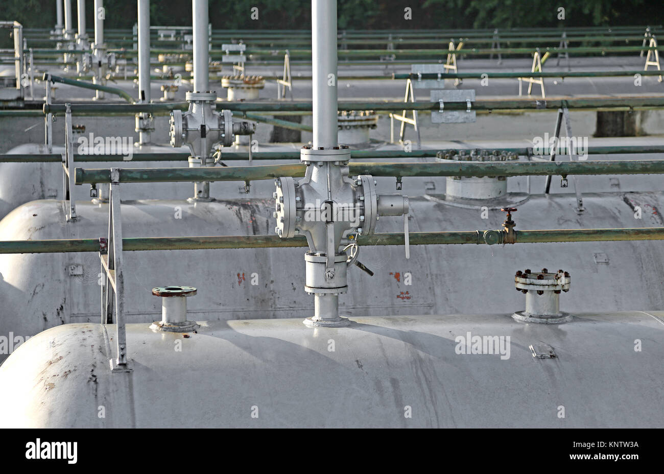 safety and vent valves over the enormous pressure containers for the ...