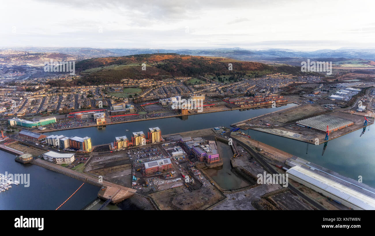 Swansea river tawe aerial hi-res stock photography and images - Alamy
