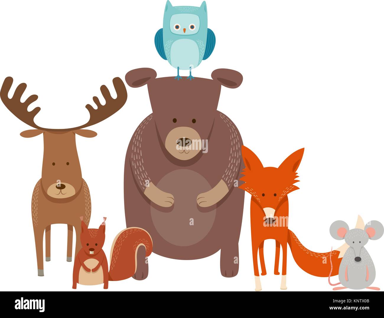 Cartoon Illustration of Cute Animal Characters Group in the ...