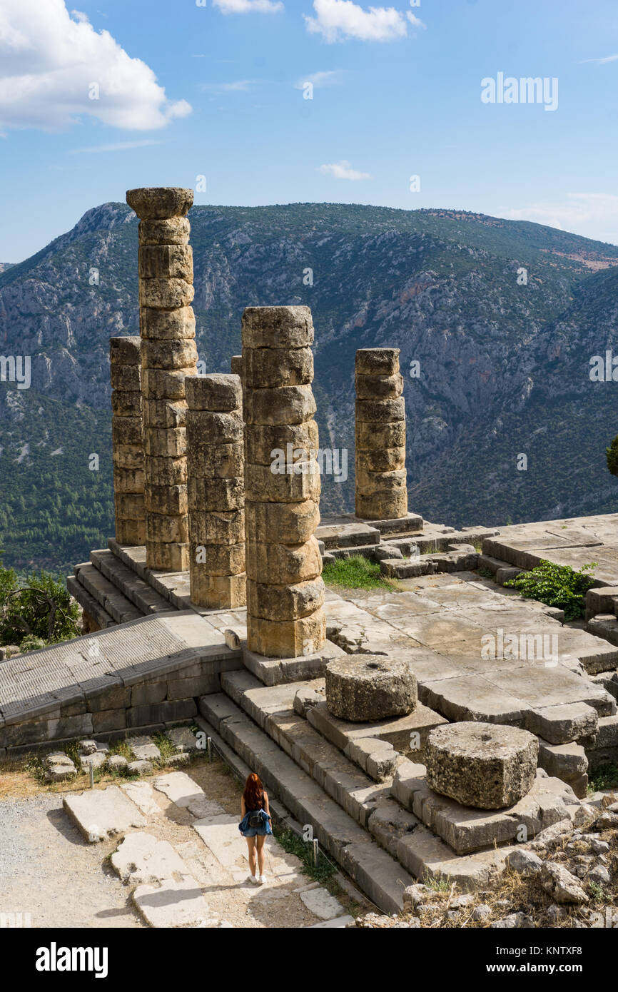 Temple of Apollo at Delphi in Greece Stock Photo - Alamy