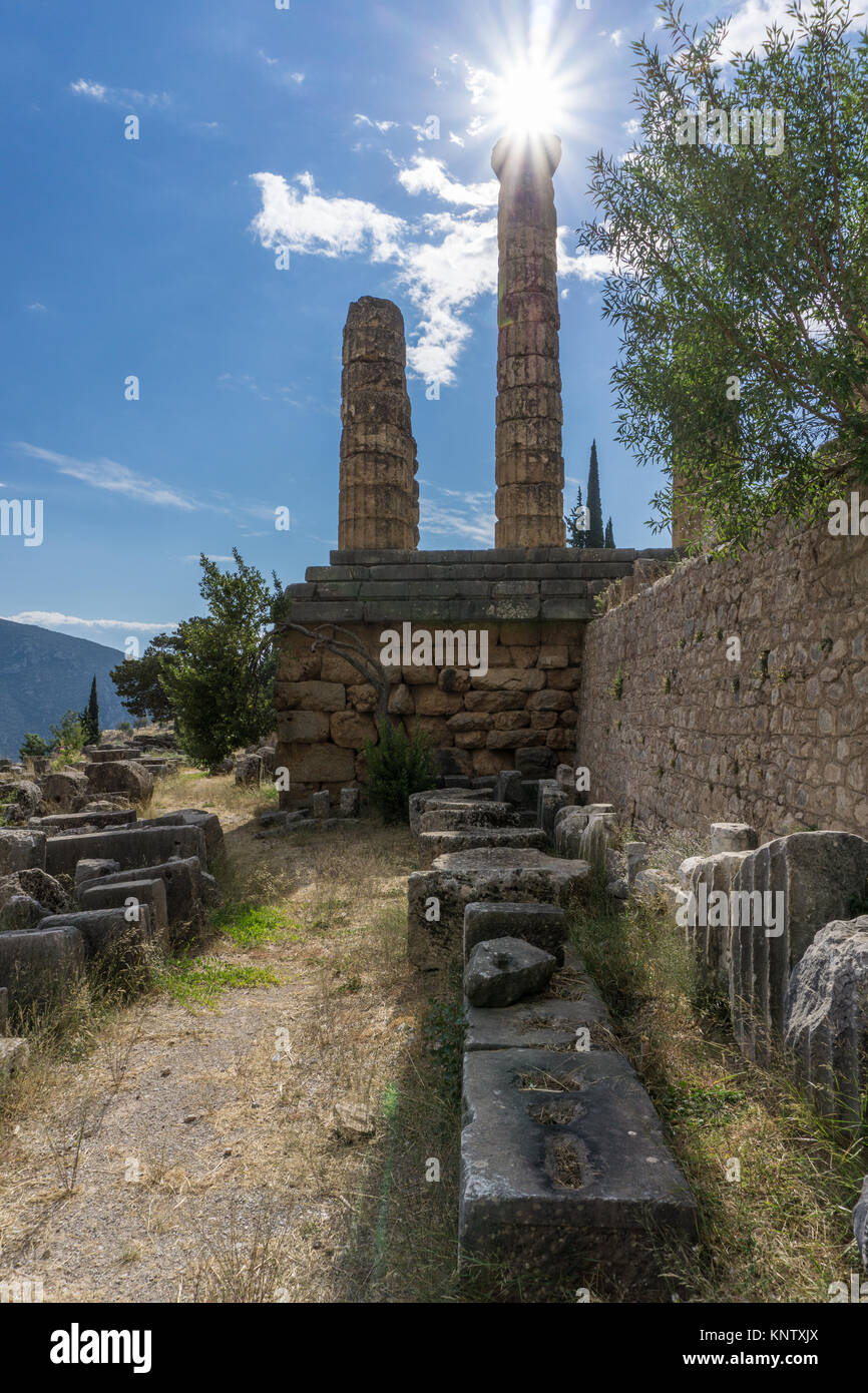 Temple of Apollo at Delphi in Greece Stock Photo - Alamy