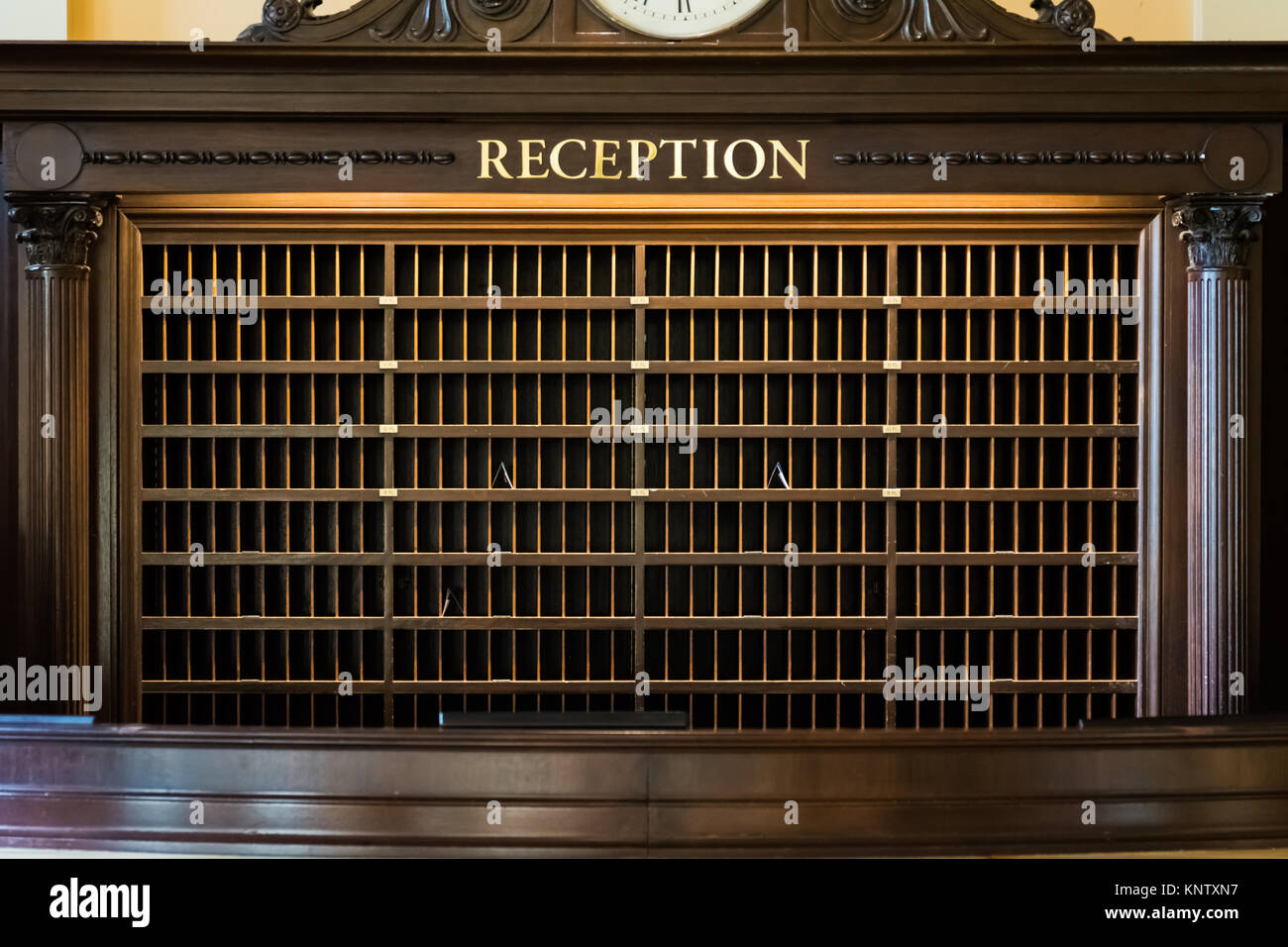 Hotel Desk Reception Mailboxes Geometric Array Perspective Post Letters ...