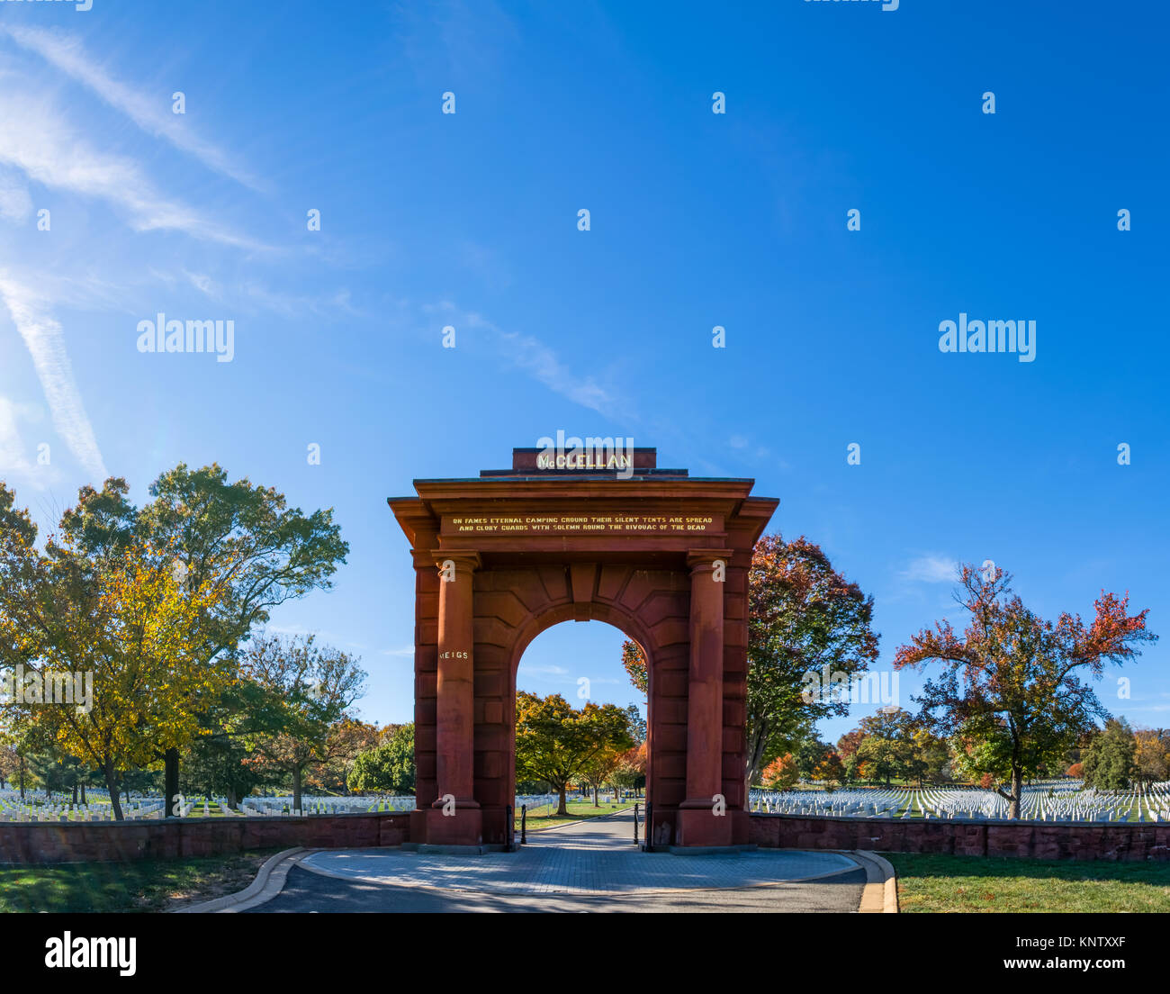 McClellan Gate Arlington National Cemetery Graves Blue Sky Daytime ...
