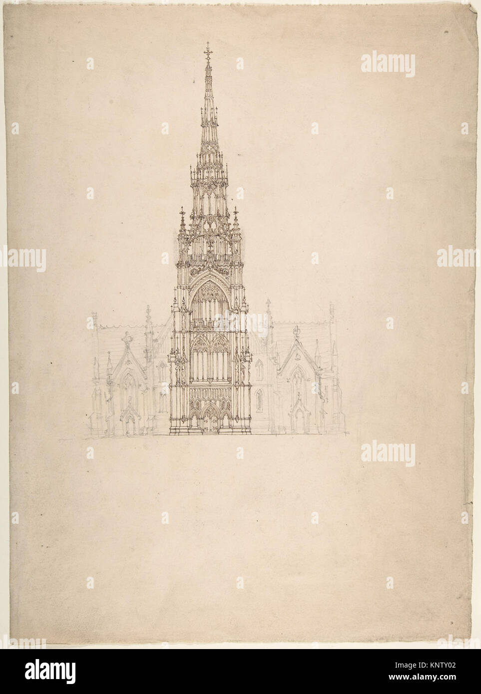 Design for a Church in the Decorated Style, Perspective MET DP806367 ...