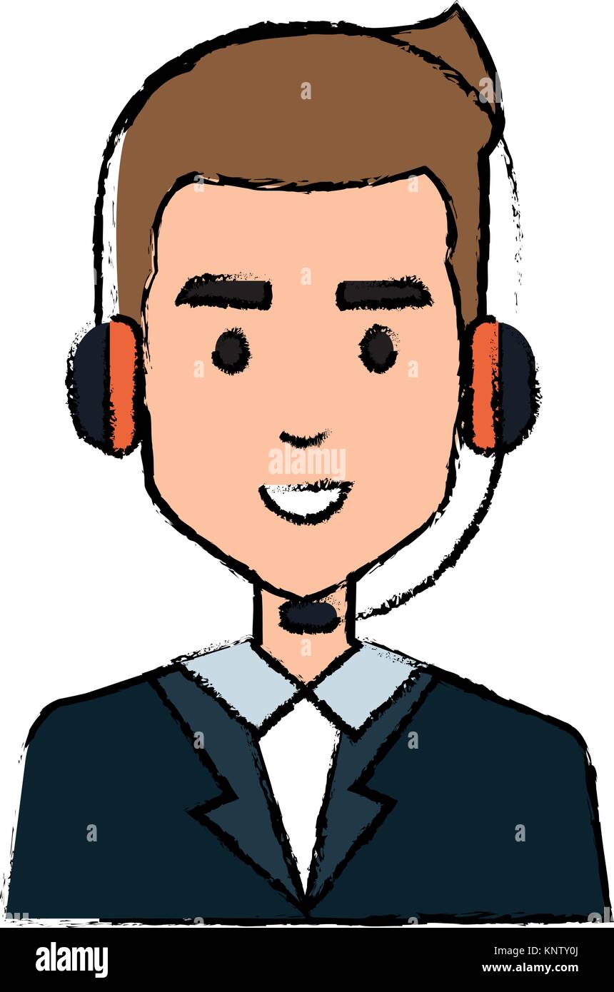 call center agent avatar character vector illustration design Stock ...