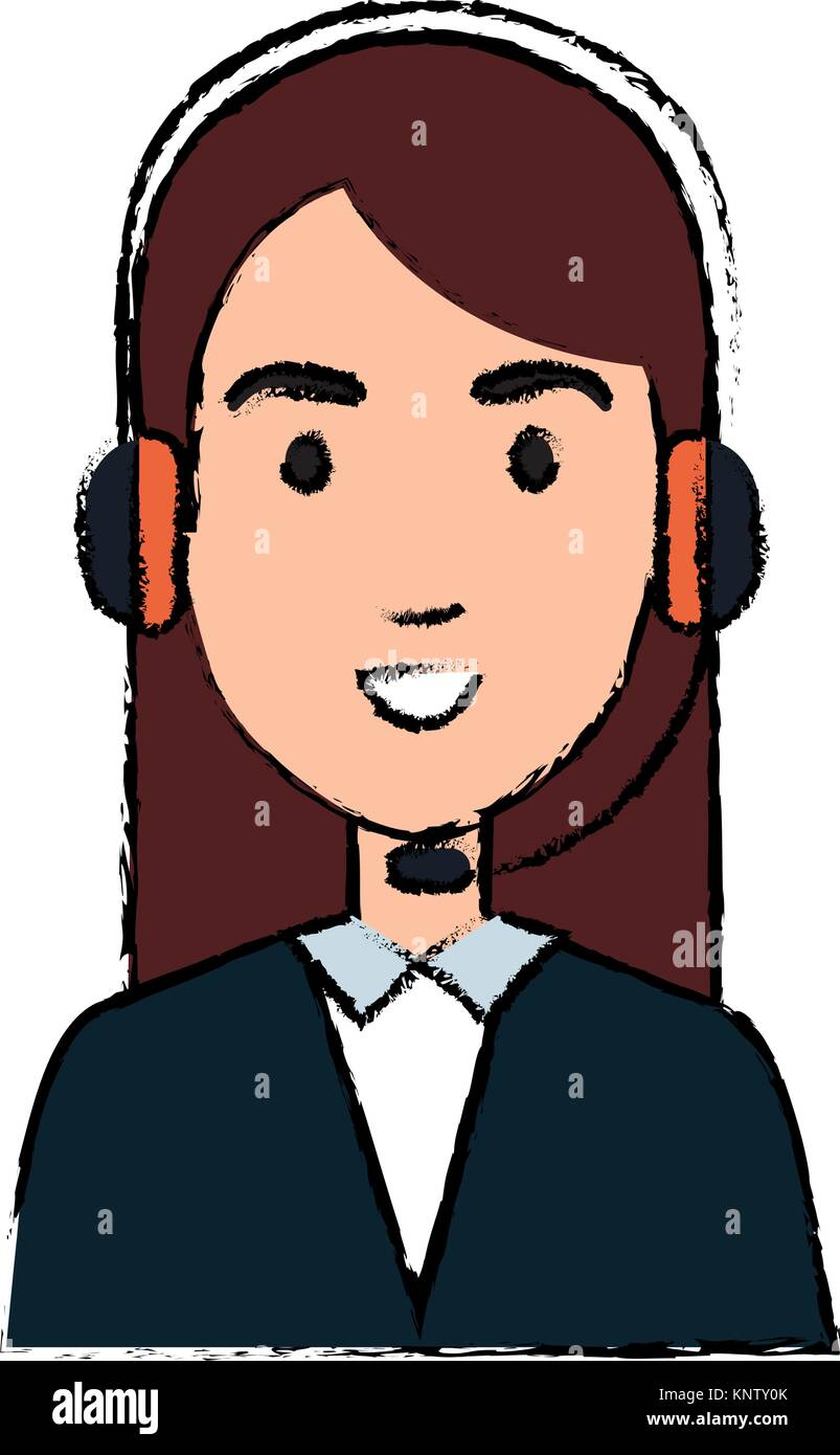 call center agent avatar character vector illustration design Stock ...