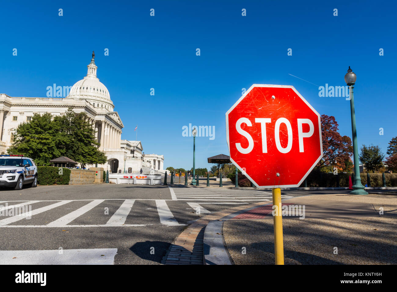 Stop Sign US Capitol Washington DC Outdoors Political Symbol Protest ...