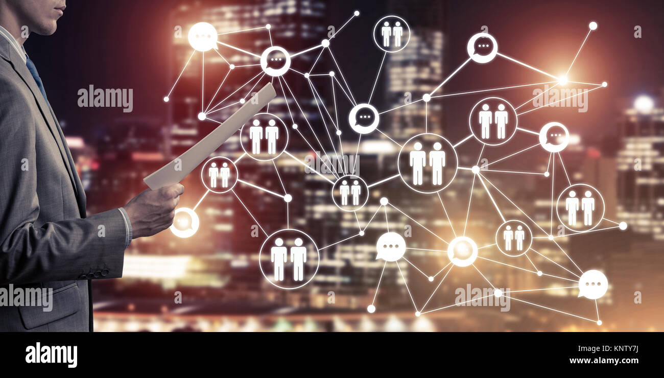 Concept of modern business networking that connect and cooperate Stock ...