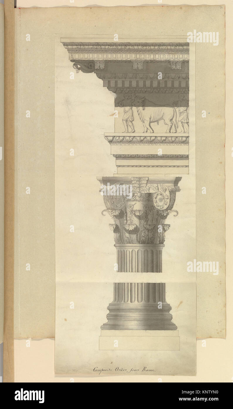 Illustration of a Roman Composite order, showing column capitals with ...