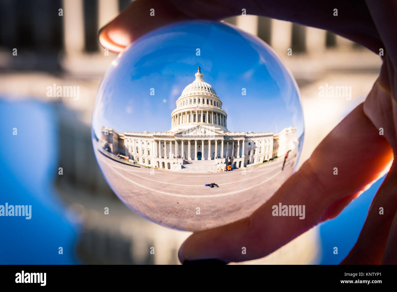 Washington DC Capitol Building Through Glass Sphere Perpsective Stock ...