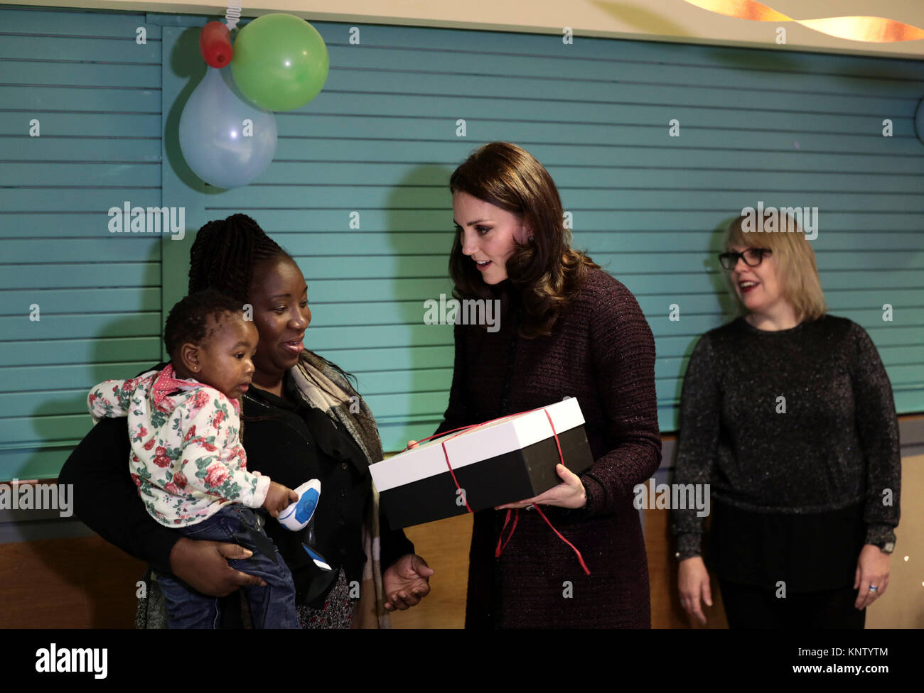 The Duchess of Cambridge speaks to children during her visit to the ...