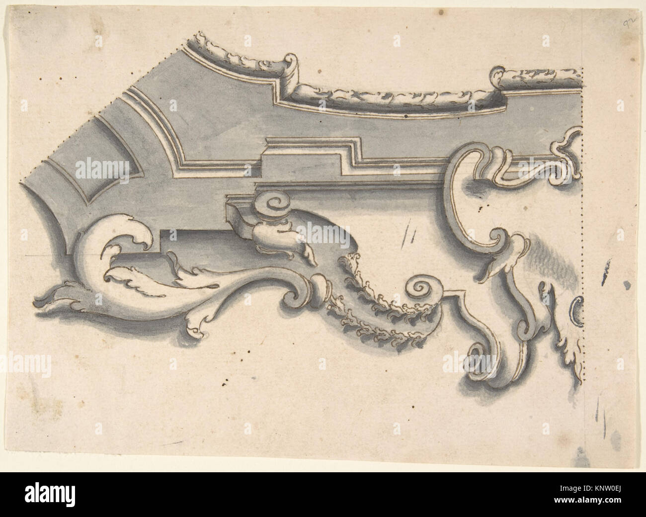 This illustration shows a design for the corner of a cove, depicting ...