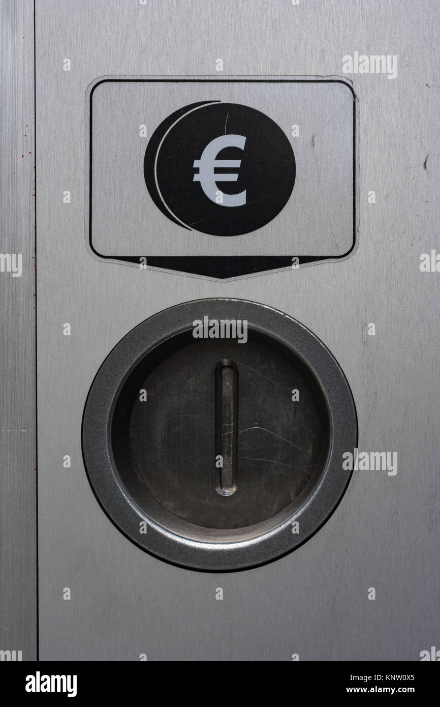 Metal Coin Slot Diagram Euro Closed Secure Payment Machine Stock Photo ...