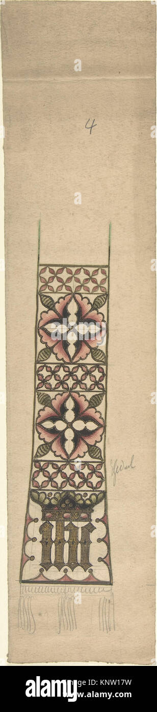 Illustration of a design for a liturgical stole or maniple, showing ...