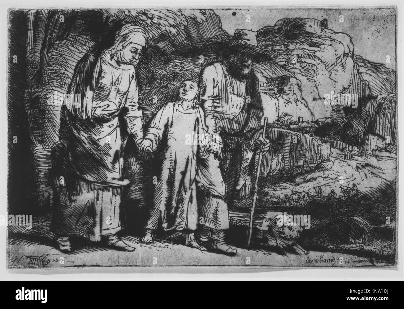 This illustration shows Christ as a child between his parents ...