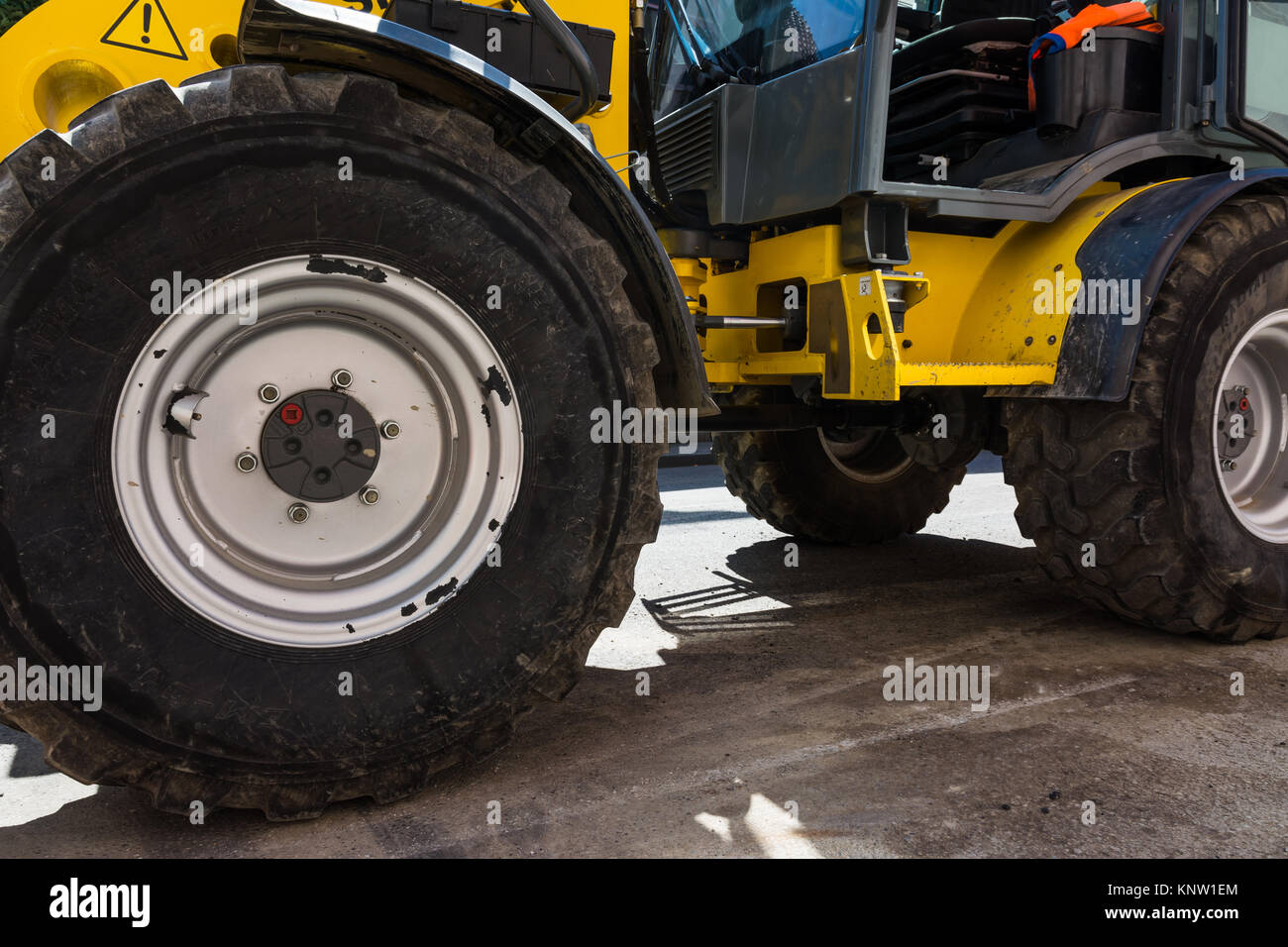 Tractor Bulldozer Yellow Construction Equipment Tire Massive Detail ...