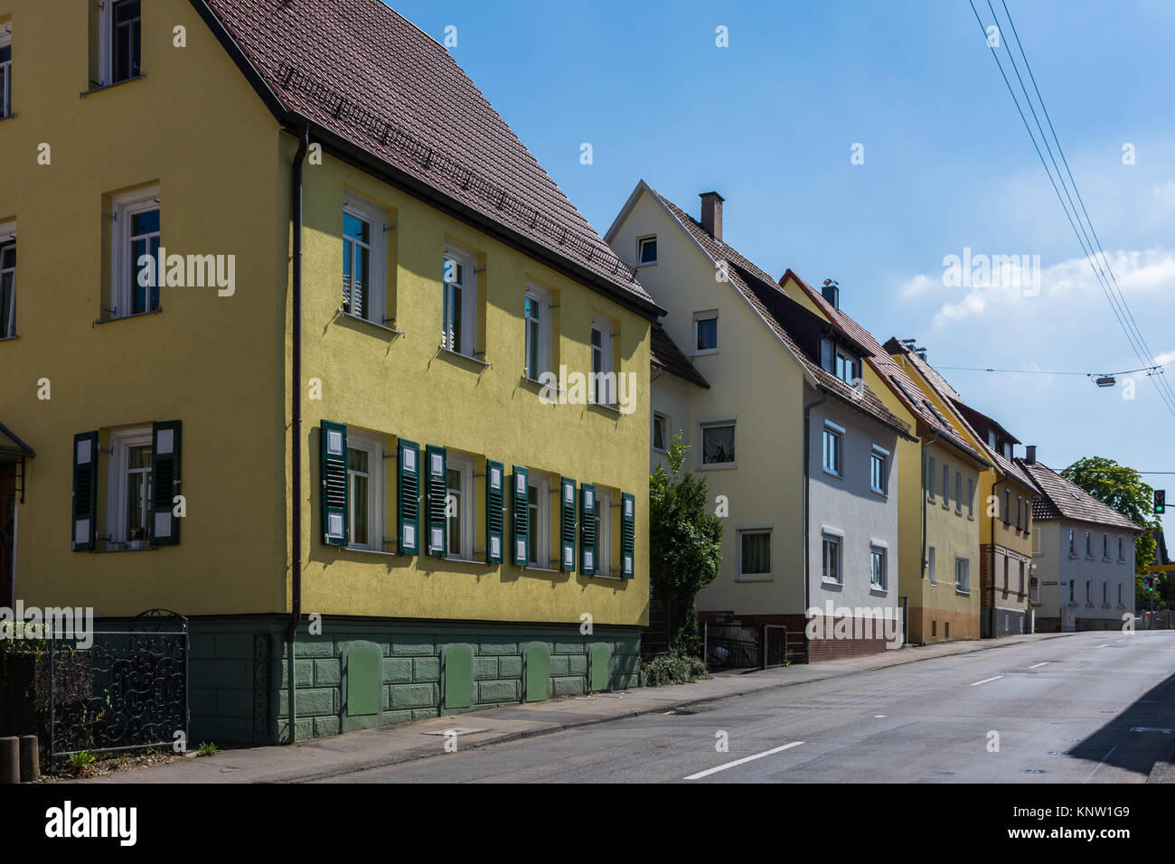Typical German Homes City Street Outside European Architecture Stock ...