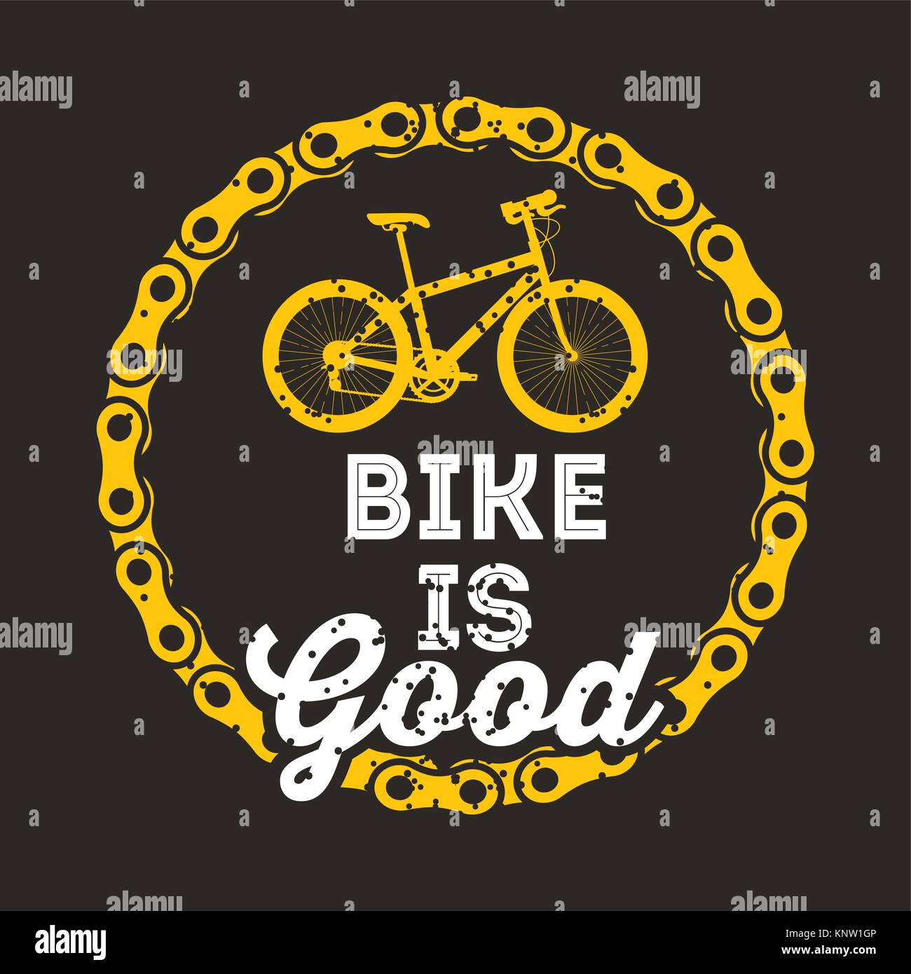 bike is good round chain poster dark background Stock Vector Image ...