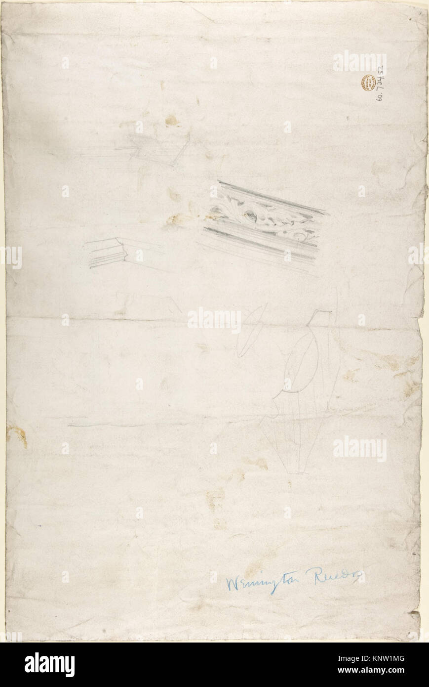 A front elevation drawing of Wennington Church reredos showing ...