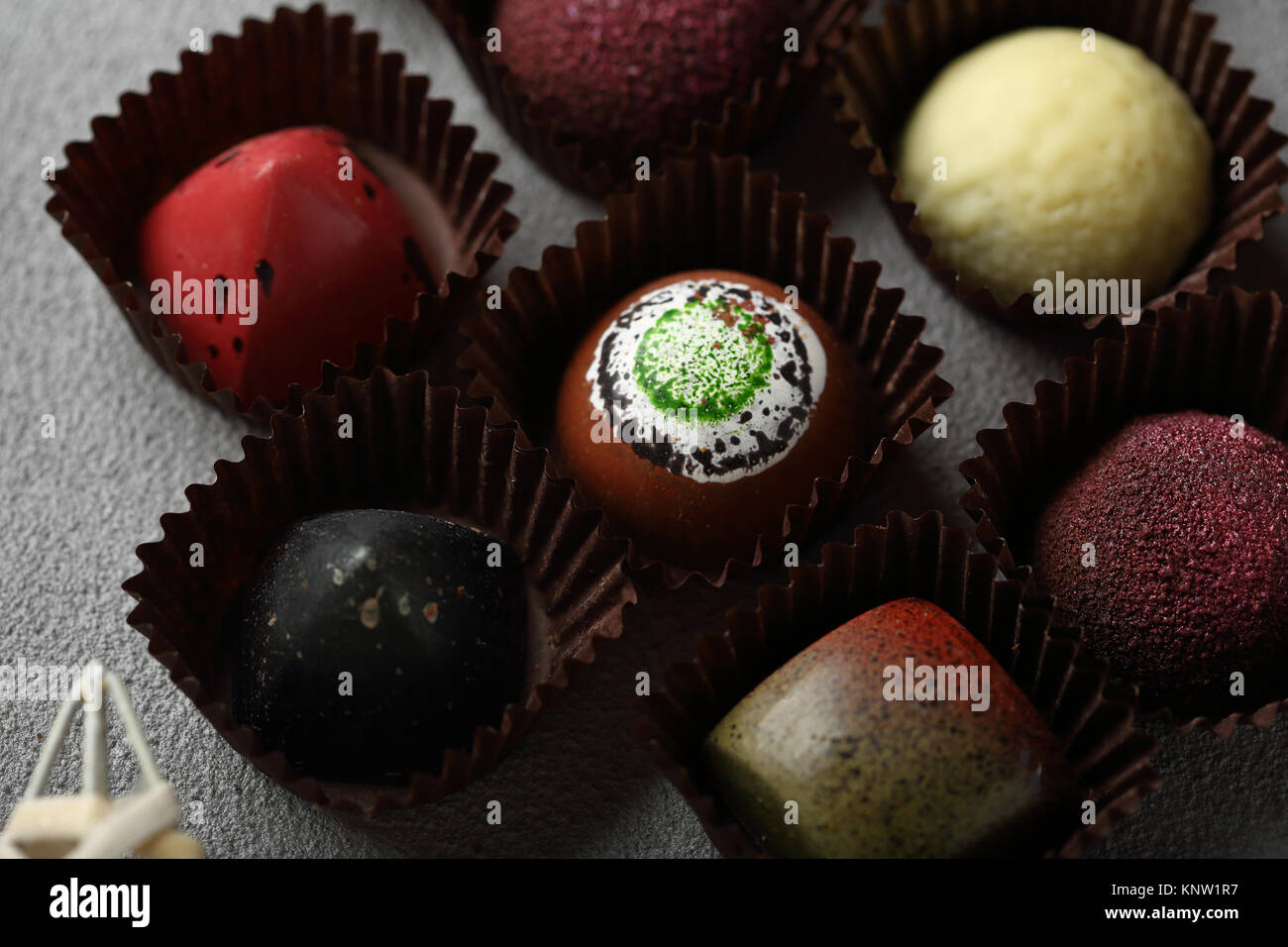 Set of chef's chocolate candy, food closeup Stock Photo - Alamy
