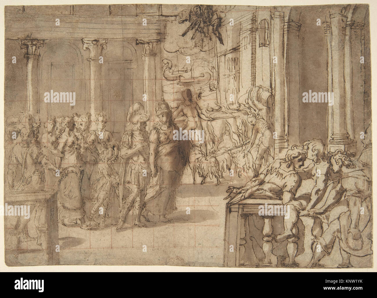 This 16th-century Italian drawing features a scene from Virgil's Aeneid ...